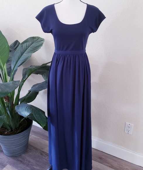 Maison Jules | Dresses | Maison Jules Blue Maxi Dress Slit Long | Poshmark